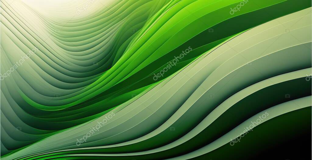 Resumen líneas verdes orgánicas ilustración diseño de arte. 2023