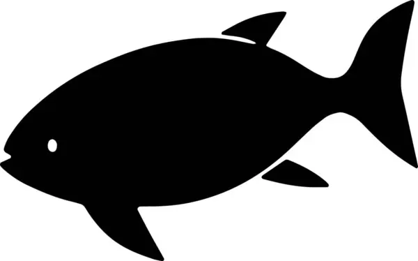 Černá Ryba Silueta Plavání Půvabně Průhledném Pozadí Stock Vector od ...