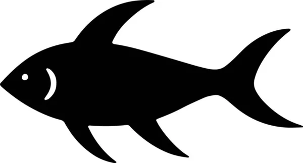 Černá Ryba Silueta Plavání Půvabně Průhledném Pozadí Stock Vector od ...