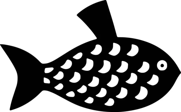 Černá Ryba Silueta Plavání Půvabně Průhledném Pozadí Stock Vector od ...