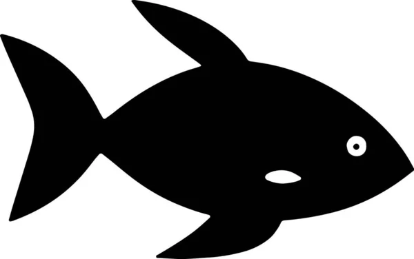 Černá Ryba Silueta Plavání Půvabně Průhledném Pozadí Stock Vector od ...