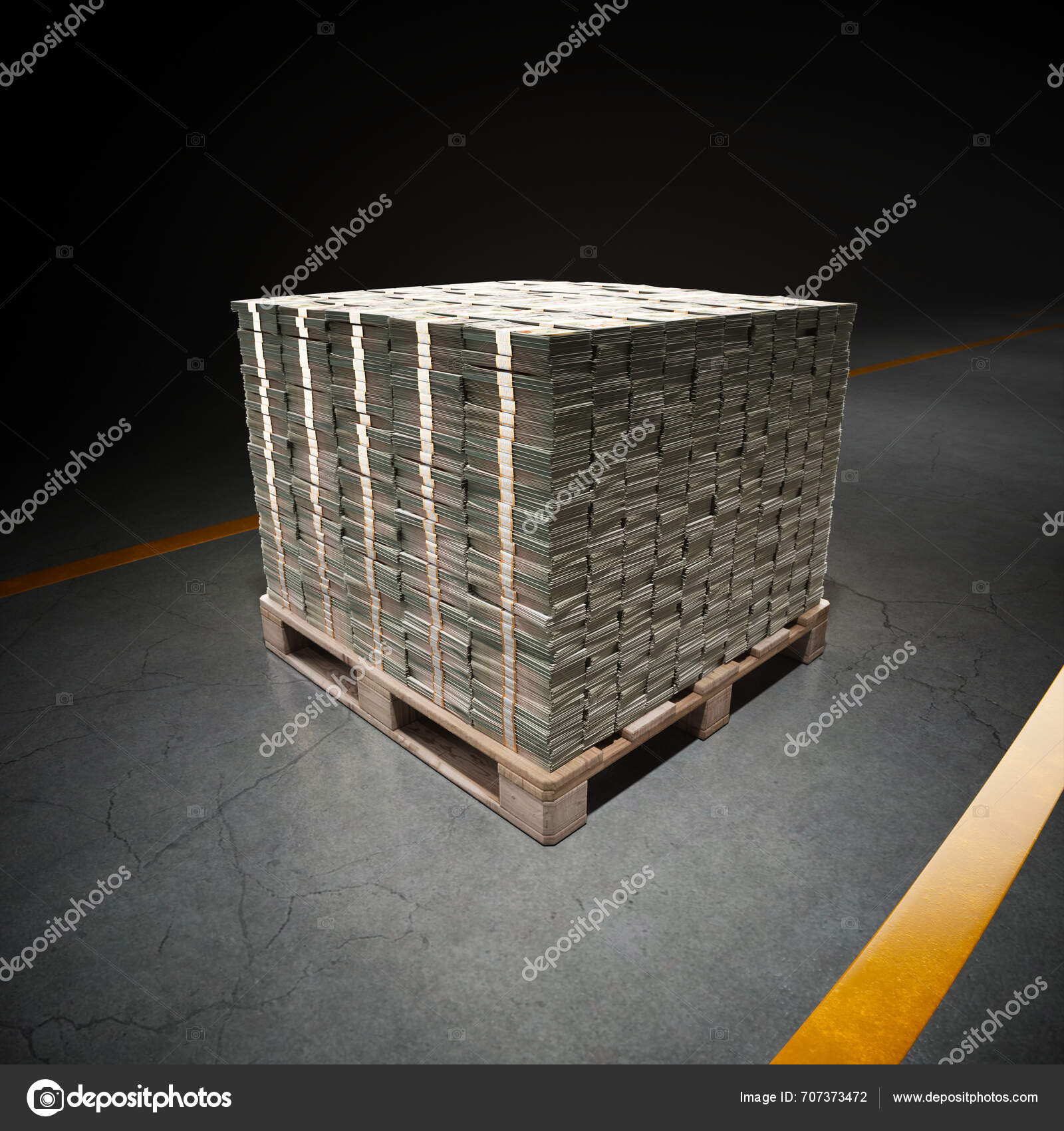 Delivery Service Pile Money Stack Wooden Pallet Warehouse Most Valuable ...