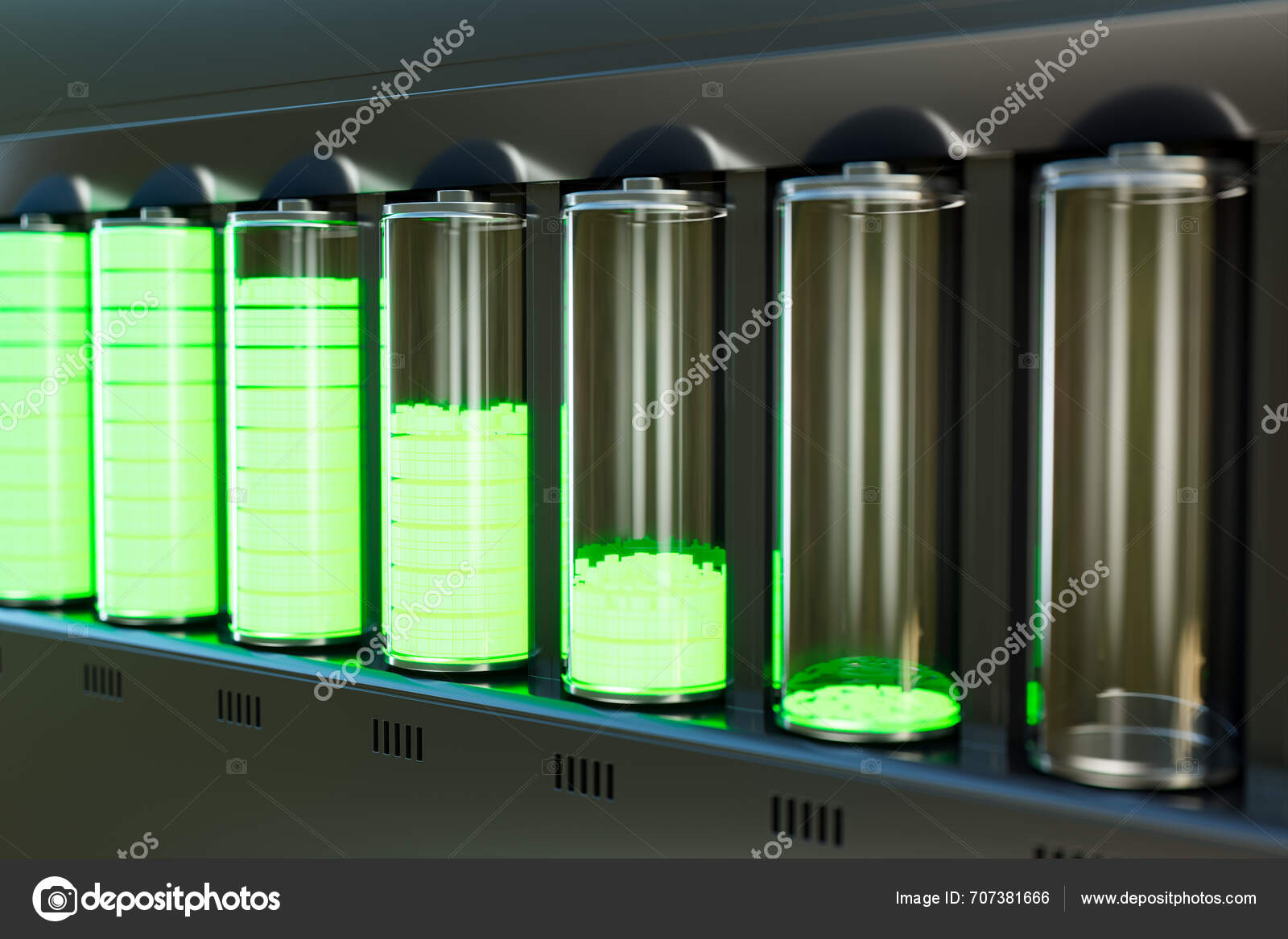 Battery Charging Process Showing Transfer Energy Gradual Increase ...