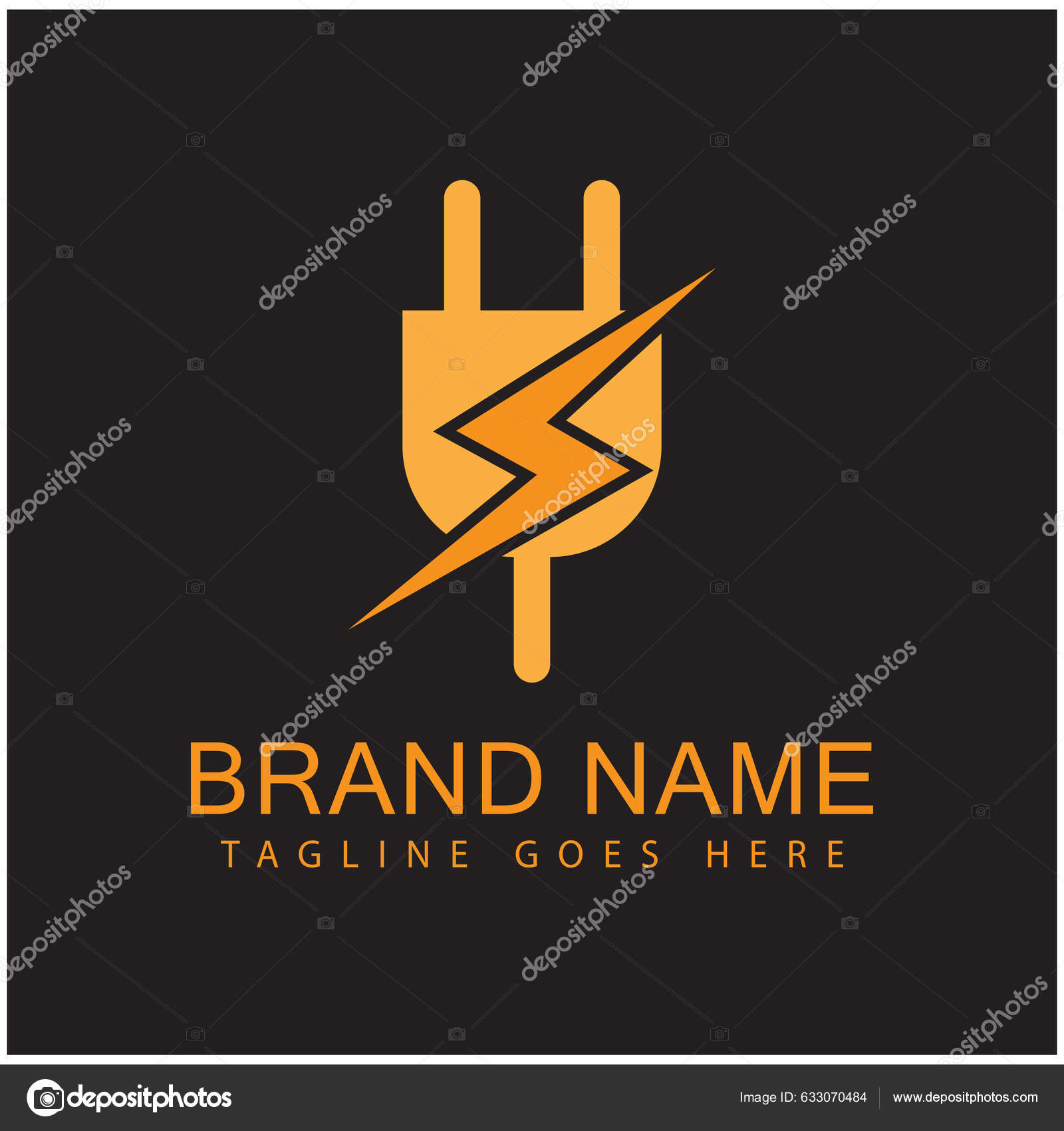 Electrical Plugin Icon Logo Vector Flat Design Stock Vector by ...
