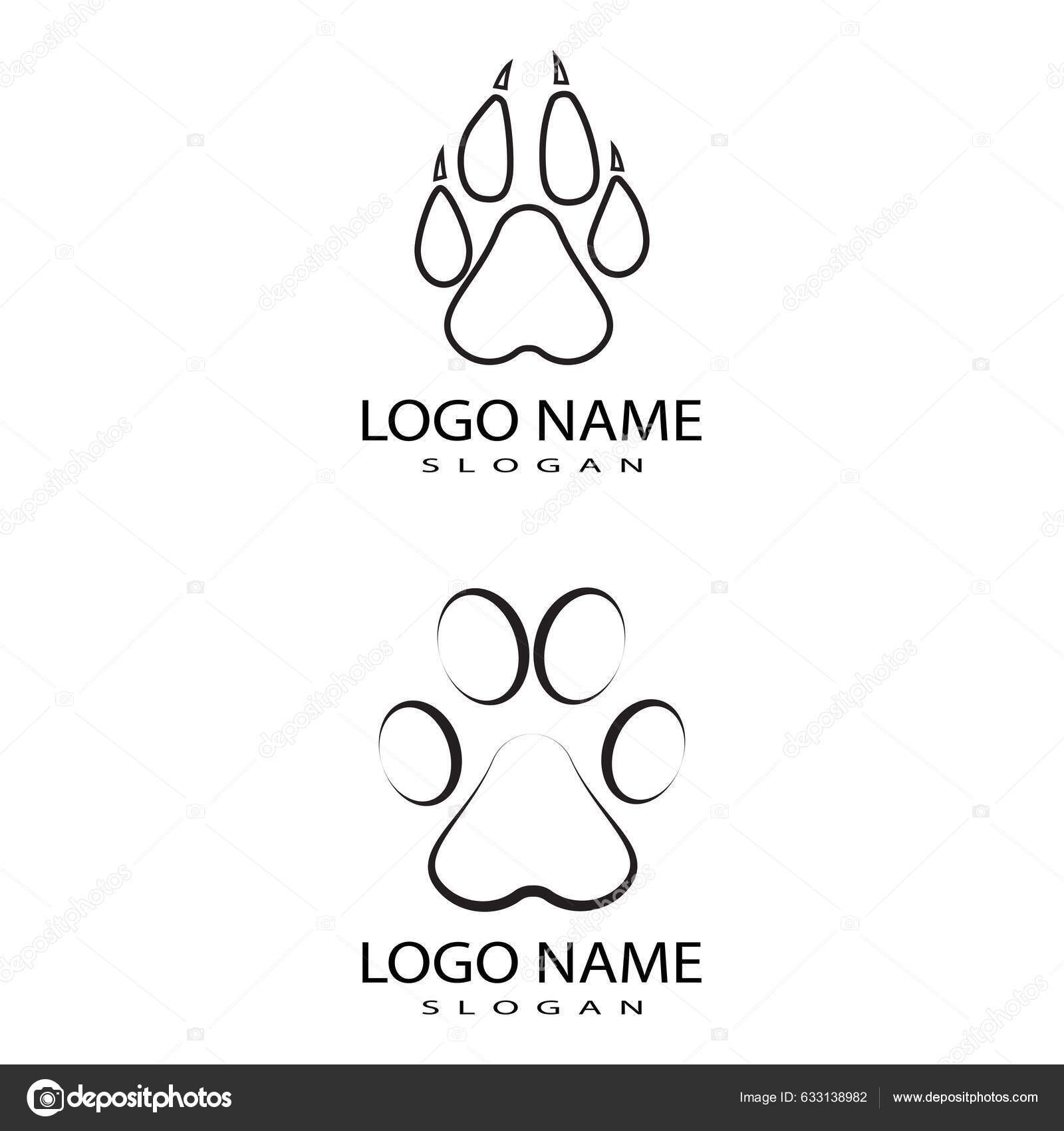 Hund Tass Vektor Fotavtryck Ikonen Logotyp Symbol Grafisk Illustration ...