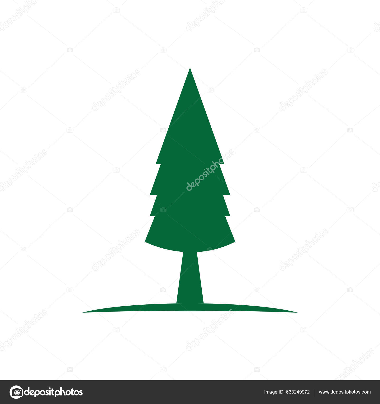 Pine Tree Illustration Vector Flat Design Template Stock Vector by ...