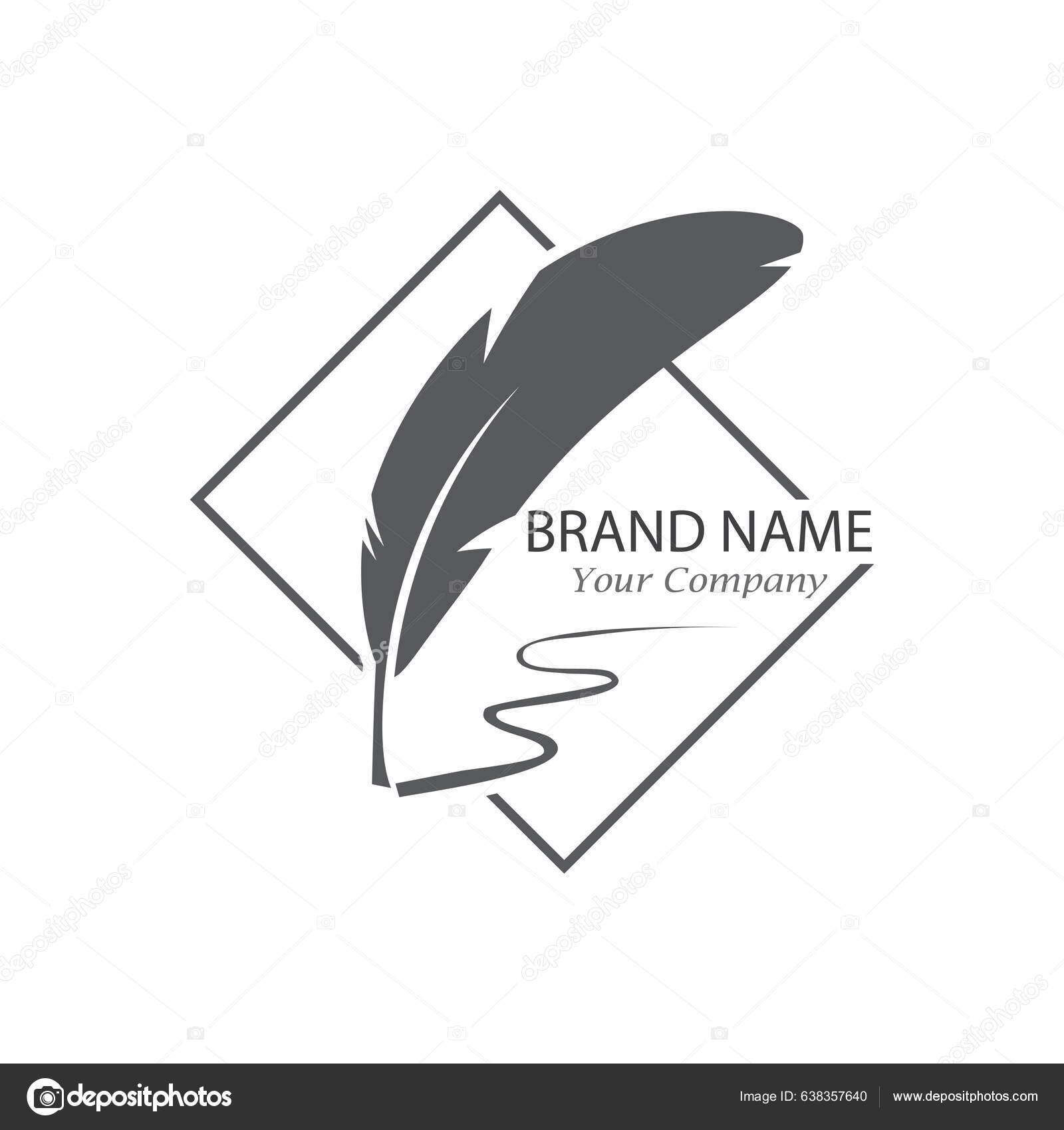 Pluma Logo Vector Plantilla Símbolo Diseño Vector de stock por ...