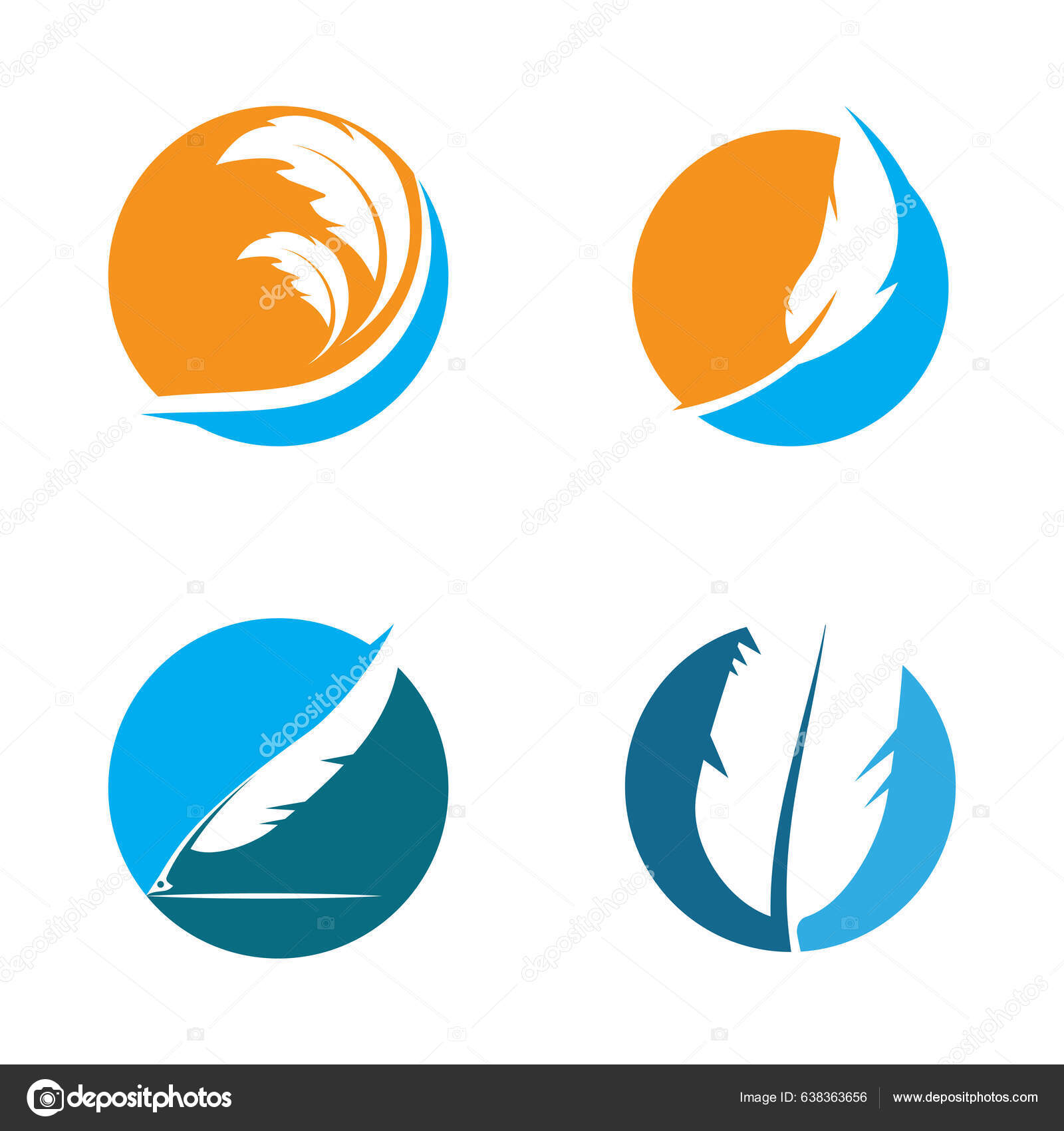 Feather Logo Vector Template Symbol Design Stock Vector by ©Heartlive ...