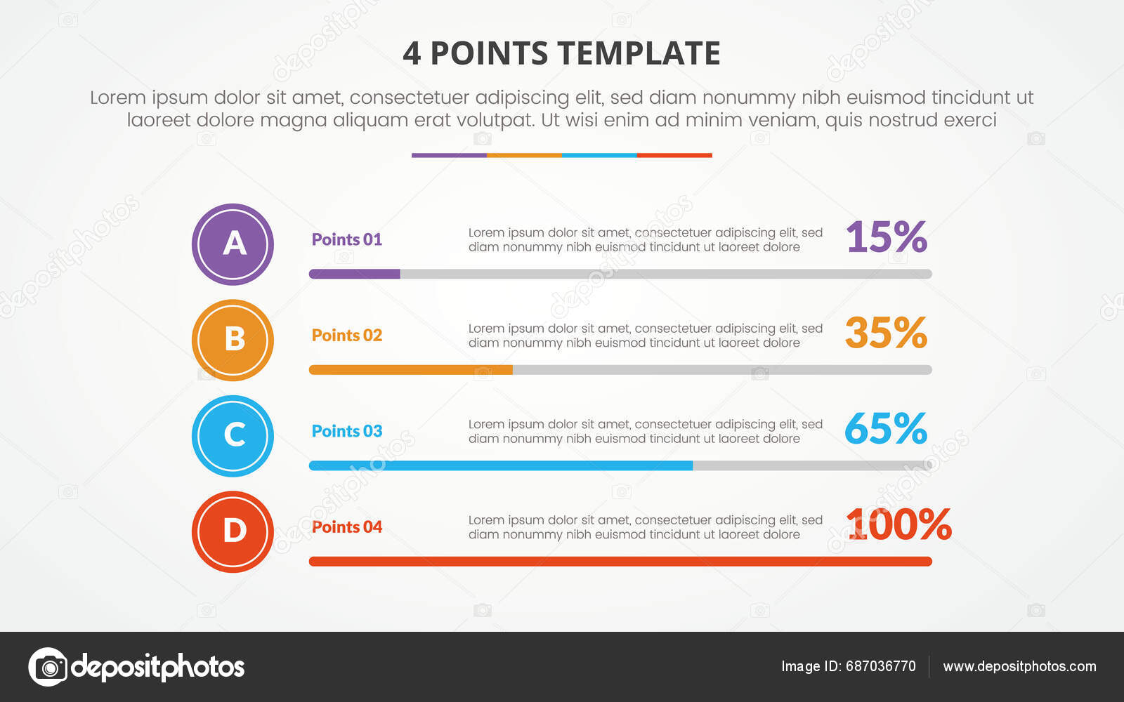 Points Stage Template Infographic Concept Slide Presentation Horizontal ...