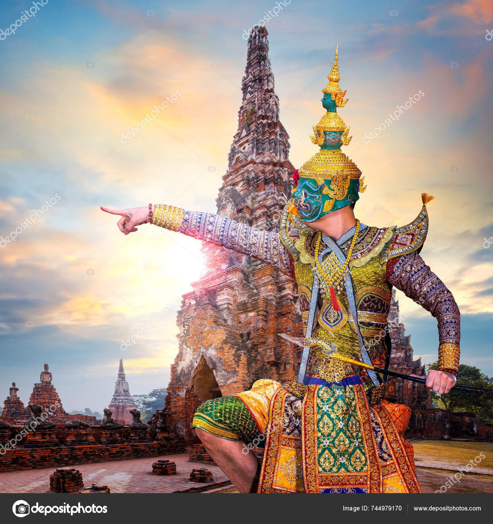 Khon Masked Dance Thailand Unesco Intangible Cultural Heritage Chai Wattanaram — Stock Photo ...
