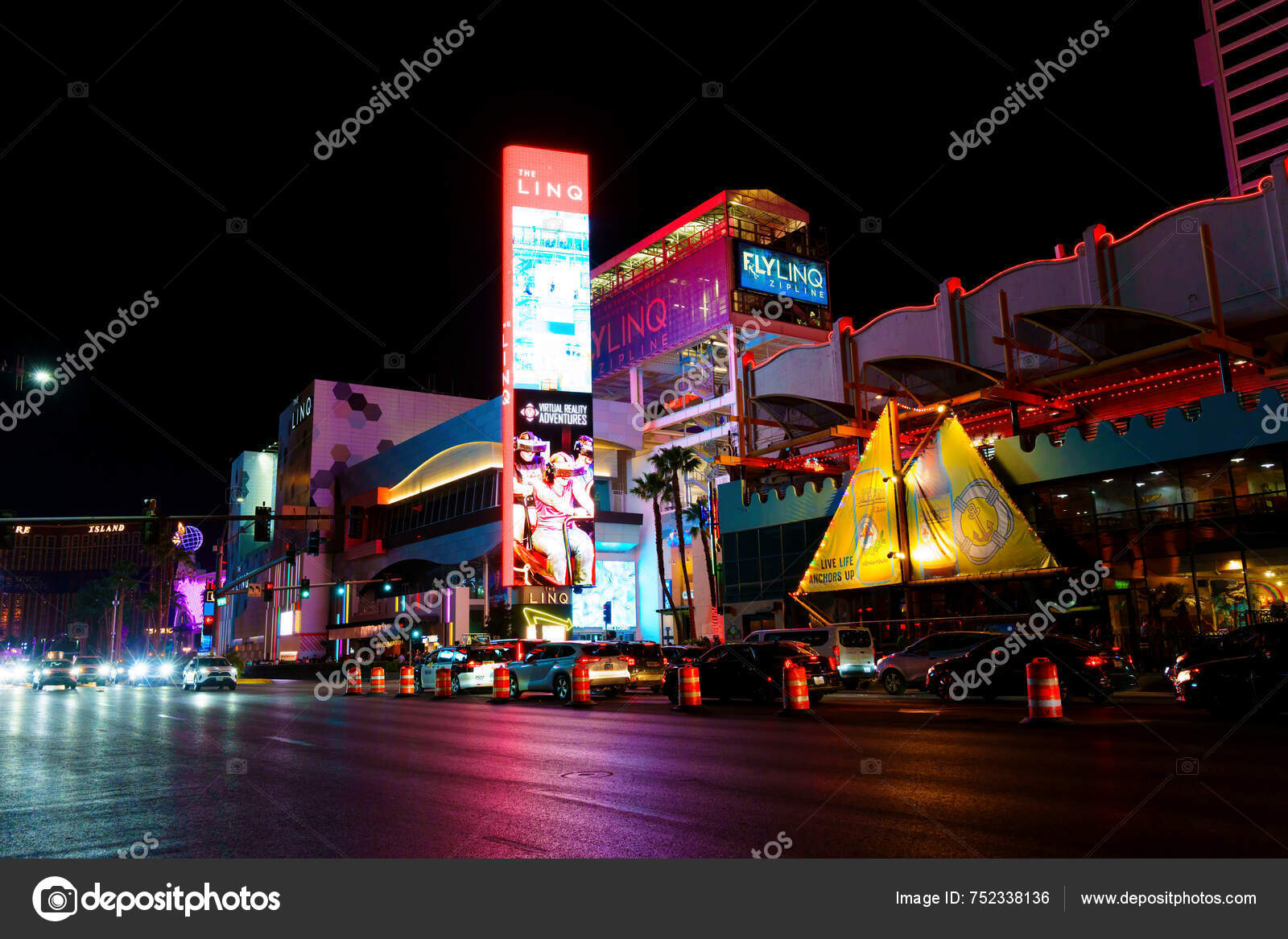 Las Vegas Nevada April 2024 Linq Promenade Night Las Vegas — Stock ...