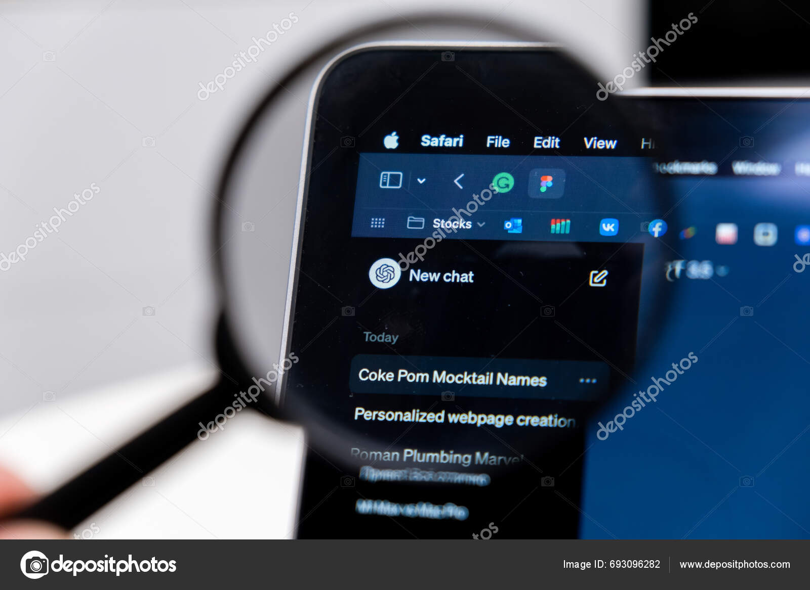 Chat Gpt Open Logo Enlarged Magnifying Glass Laptop Screen December ...