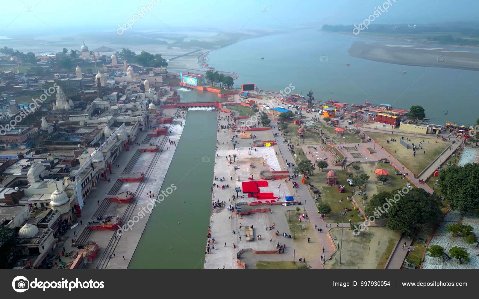 Ayodhya Uttar Pradesh India January 2024 Ayodhya Drone View Shri — 图库社论 ...