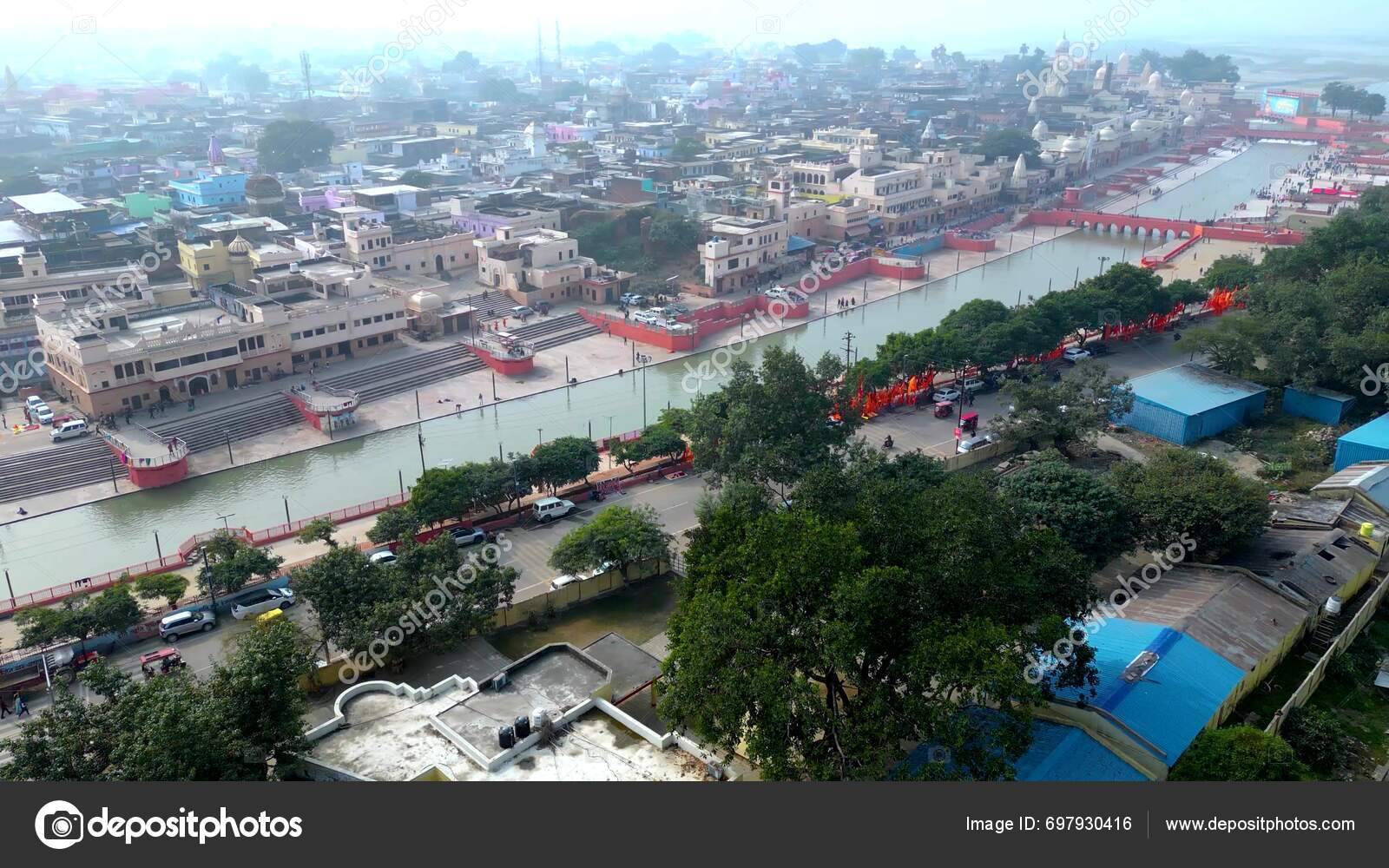 Ayodhya Uttar Pradesh India January 2024 Ayodhya Drone View Shri — 图库社论 ...