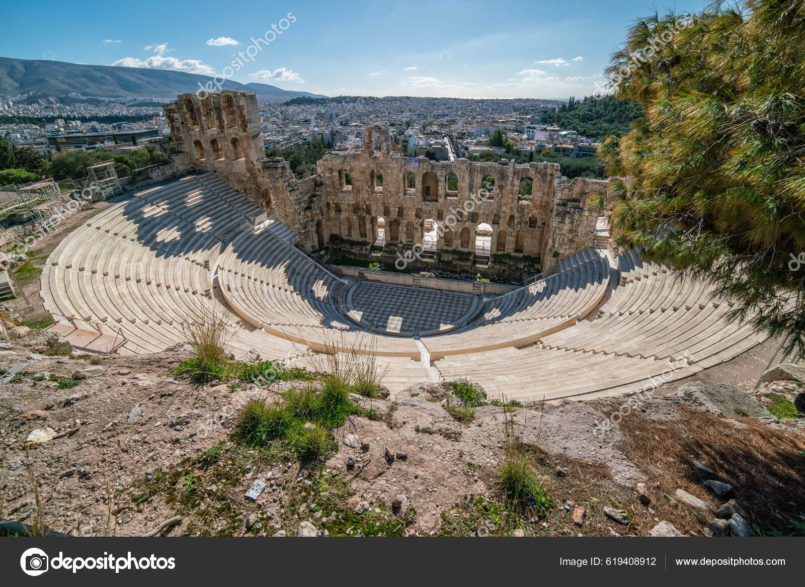 Odeon Herodes Atticus Acropolis Athens Greece Stock Photo by ...