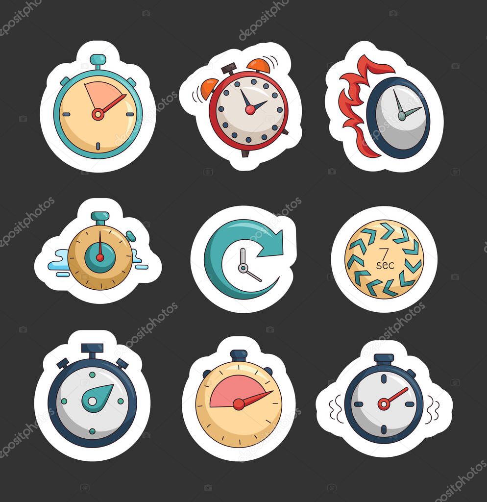 Cuenta atrás del tiempo del temporizador. Etiqueta de marcador ...