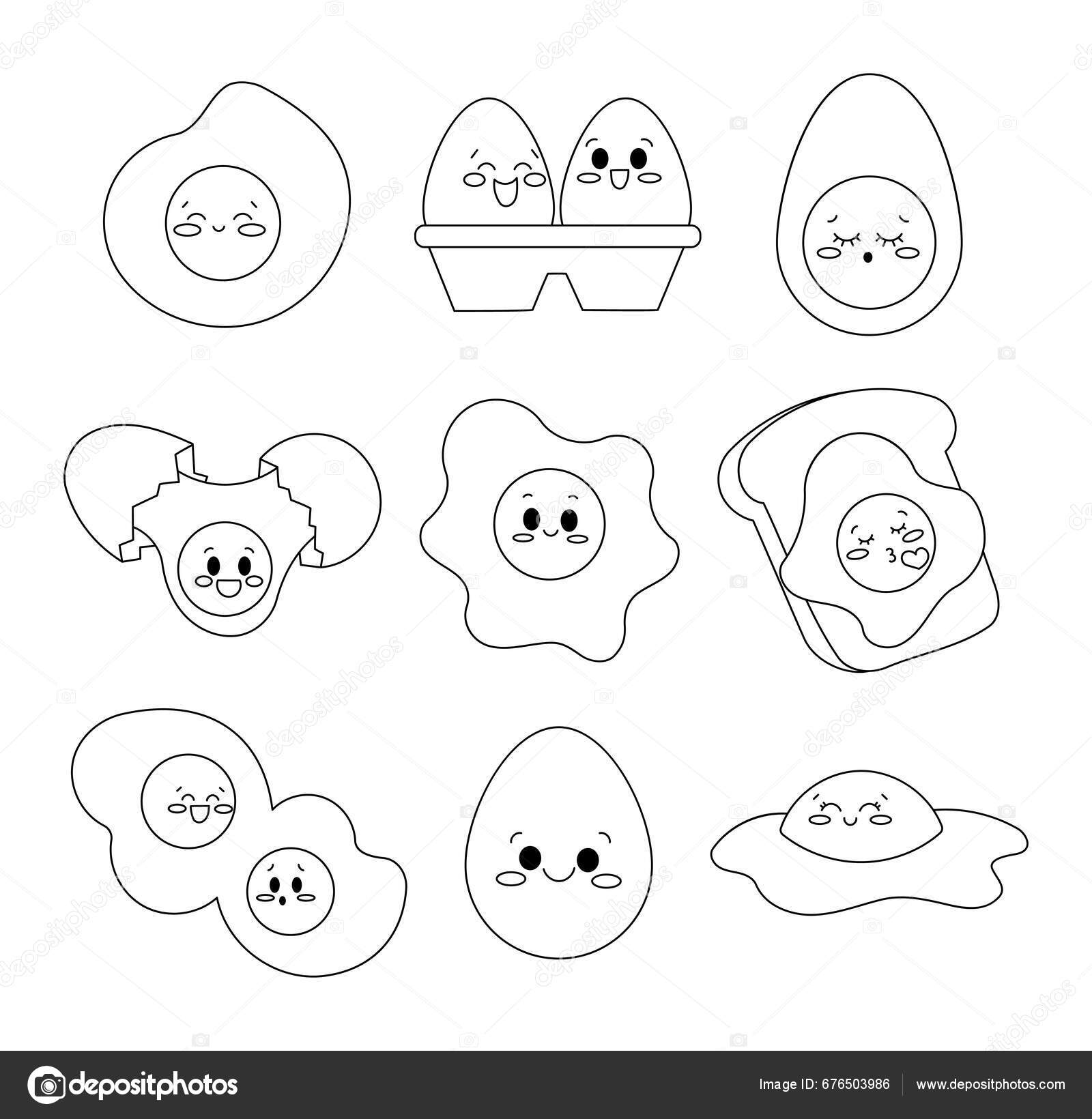 Dibujos Para Colorear De Huevos Fritos Desayuno Huevo Frito Y Tocino