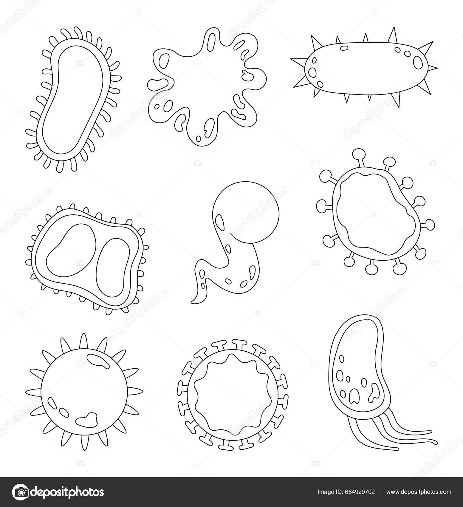Bacteria Virus Pattern Drawing Viruses Bacterias Dibujos Patterns Para ...
