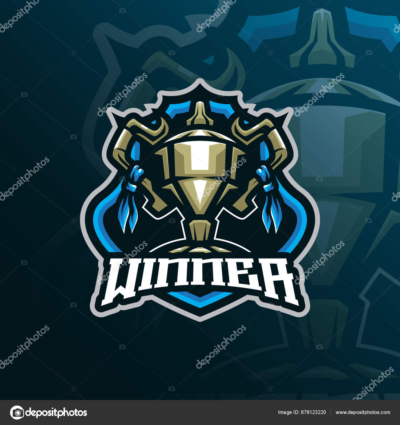 Winner Mascot Logo Design Vector Modern Illustration Concept Style ...