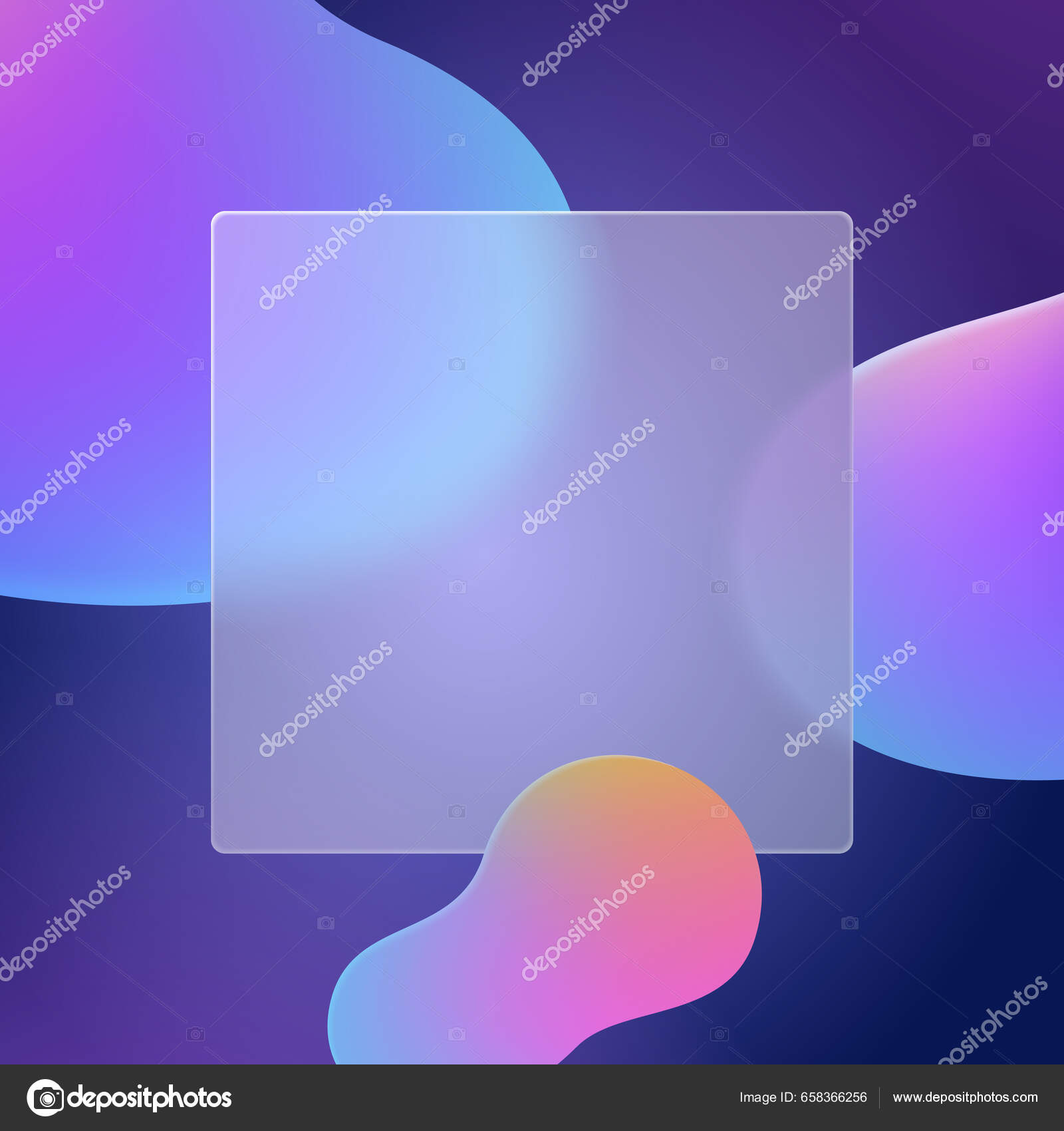 Futuristic Glassmorphism Square Plate Floating Dark Blue Background ...