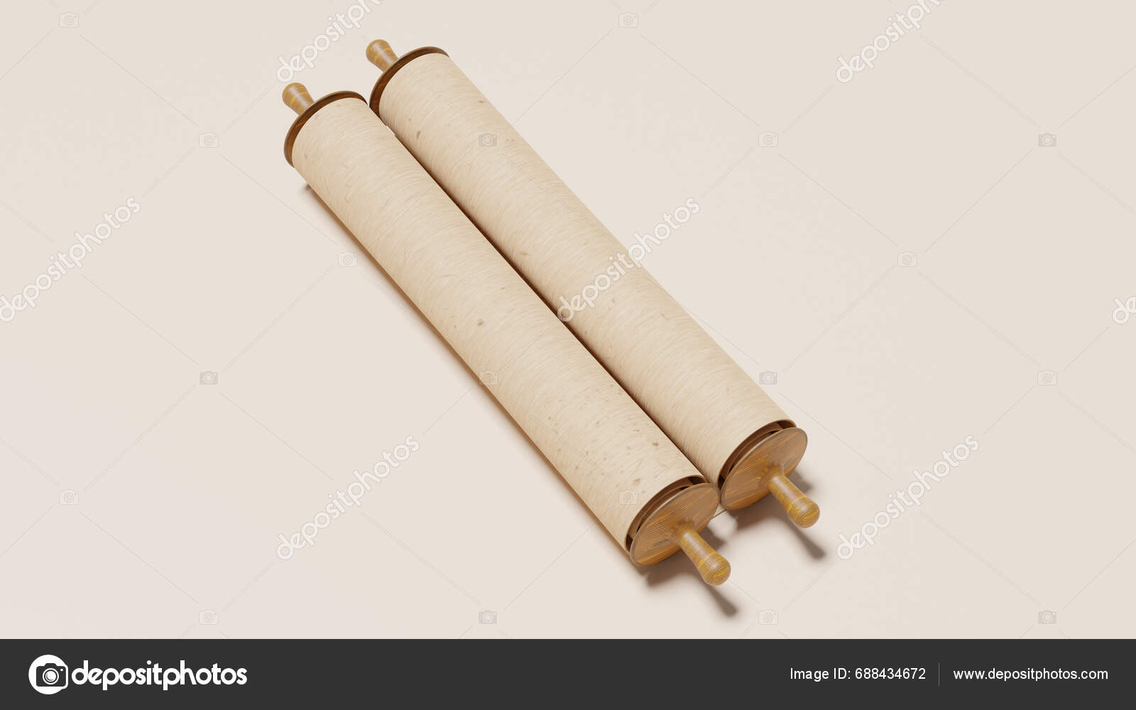 Rendering Book Scroll Parchment Papyrus Old Book Carrier Historical ...