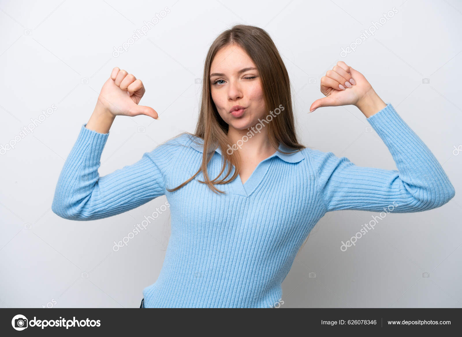 Young Lithuanian Woman Isolated White Background Proud Self Satisfied ...