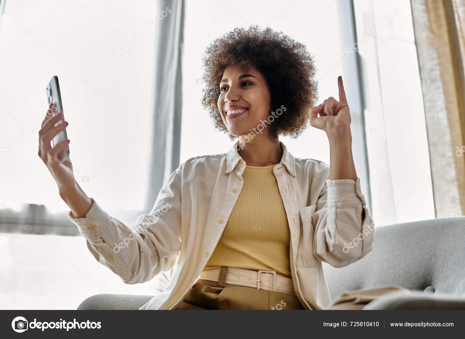 Woman Smiles While Using Sign Language Video Call — Stock Photo ...