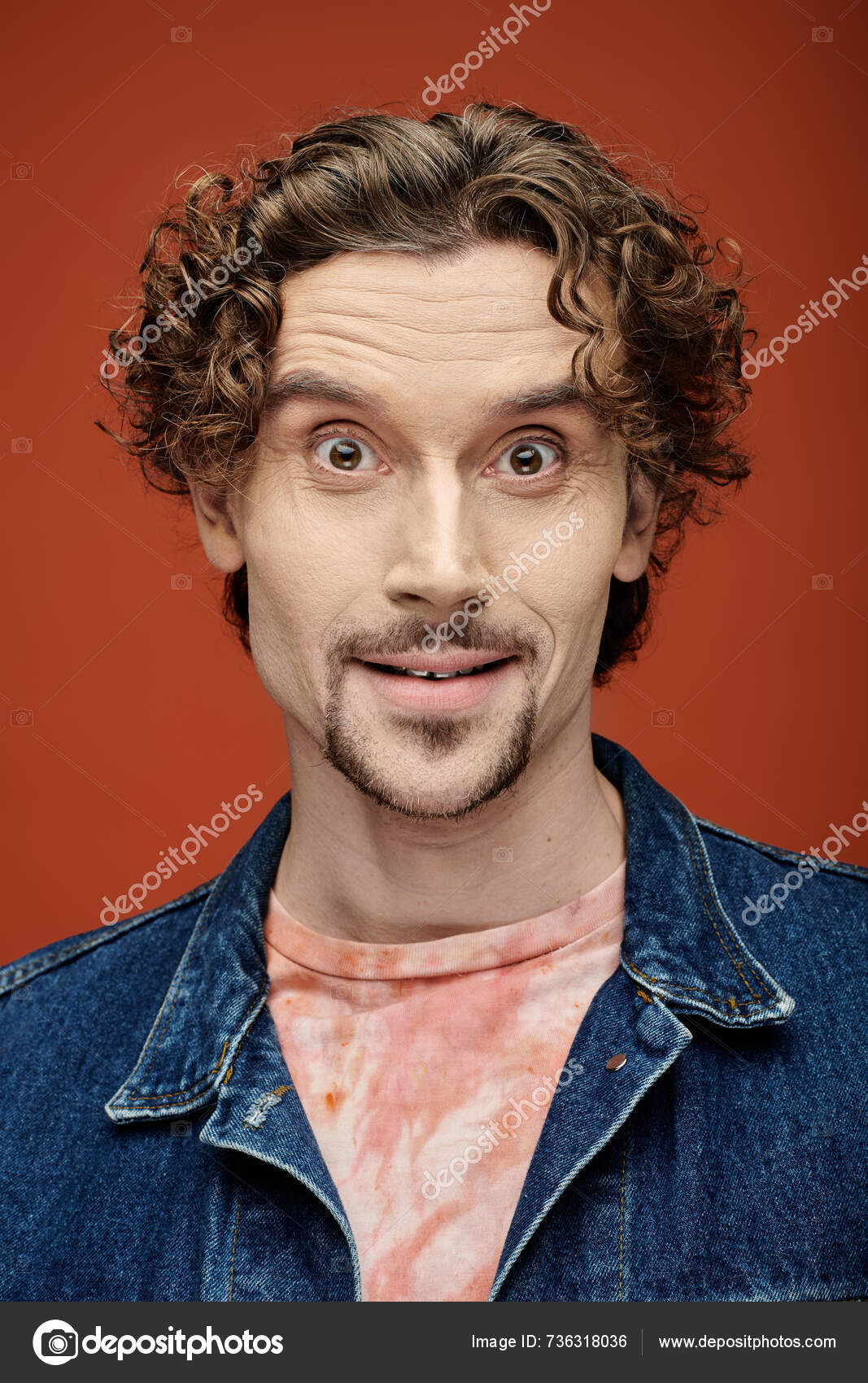 Charming Man Showcases His Emotions Striking Setting — Stock Photo ...