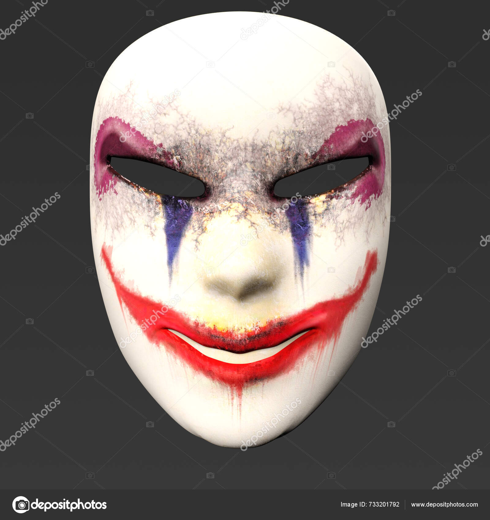 Rendered Scary Halloween Criminal Heist Mask Conceal Identity Isolated ...