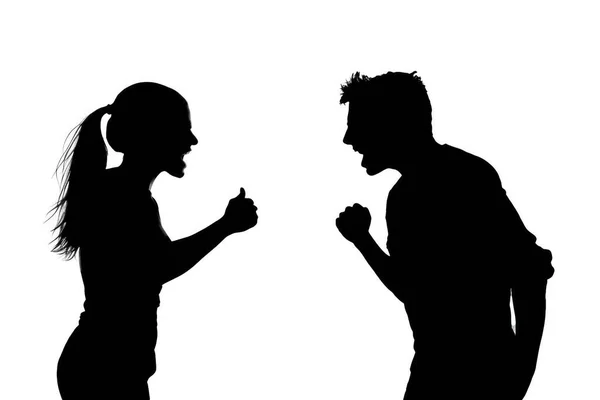 Black Silhouette Couple Arguing Stock Photo by ©MP_foto71 680835928