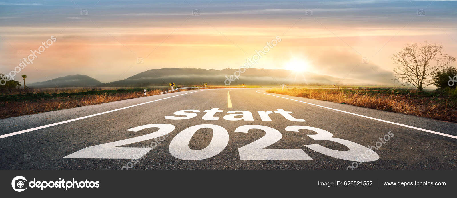 Start 2023 Written Highway Road Middle Empty Asphalt Road Asphalt Stock ... Start 2023 Written Highway Road Middle Empty Asphalt Road Asphalt Stock ...