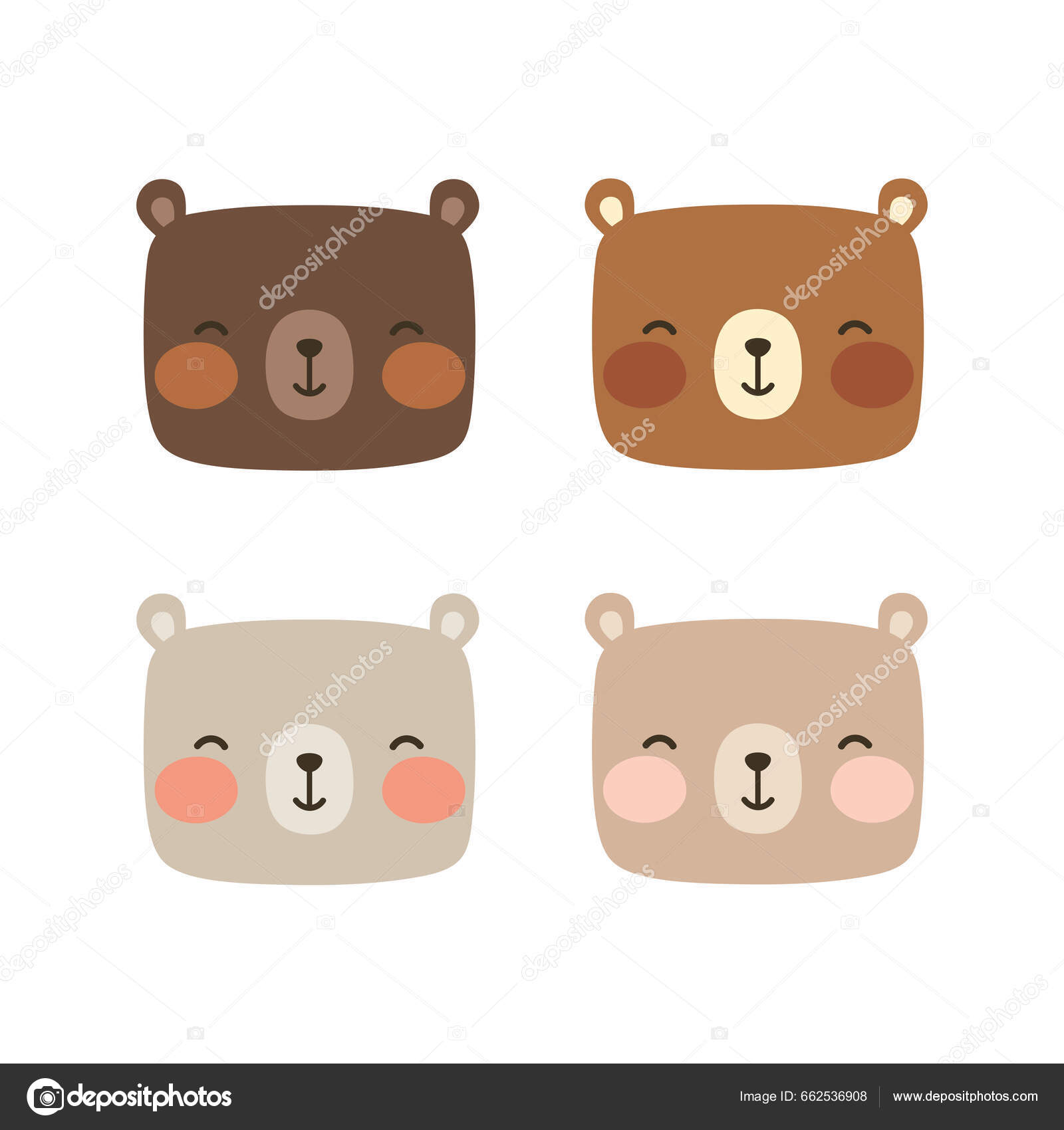 Cute Bear Face Vector Icon Stock Vector by ©gabrielonat 662536908
