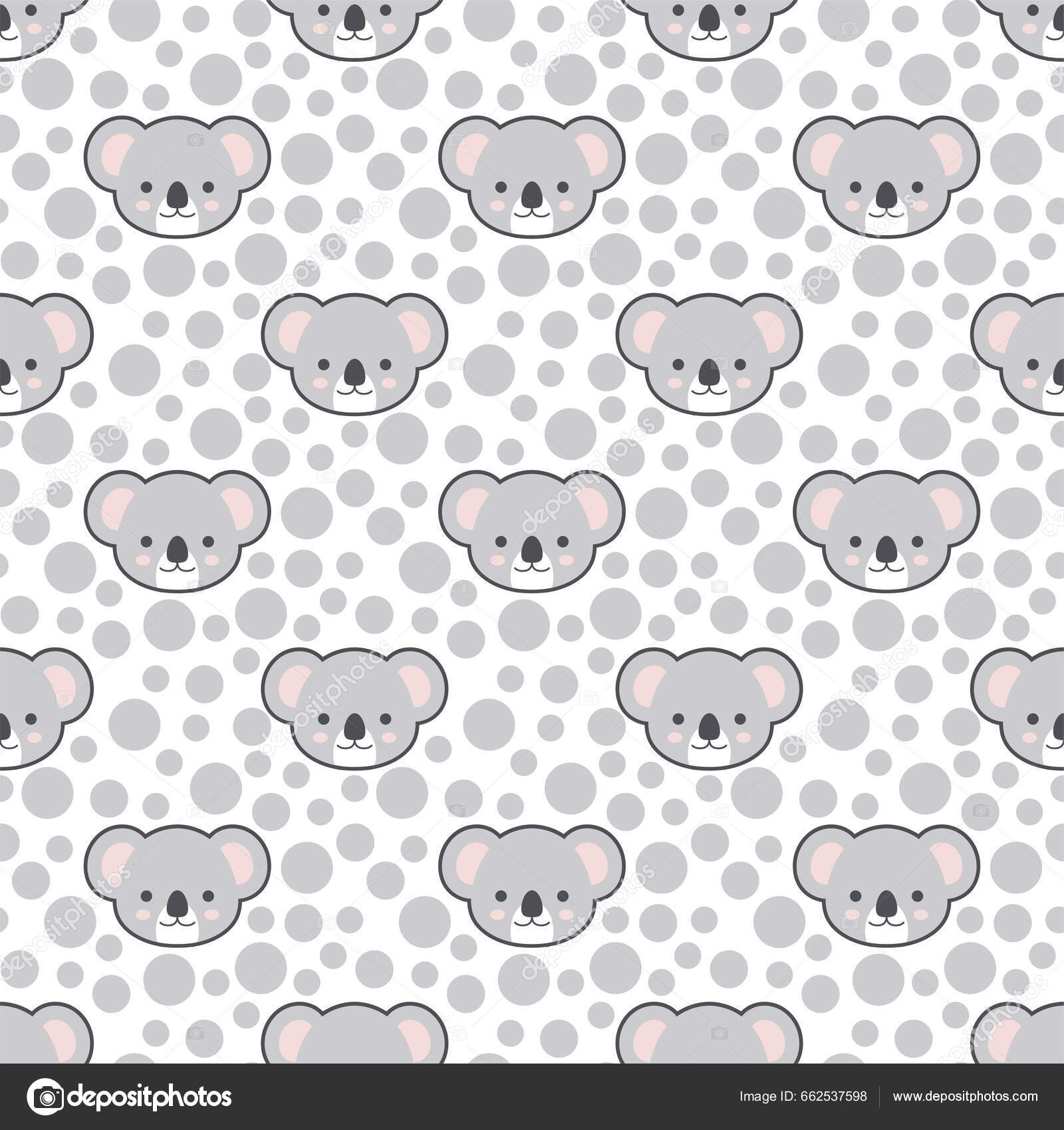 Cute Koala Dots Seamless Pattern Vector Illustration Stock Vector by ...
