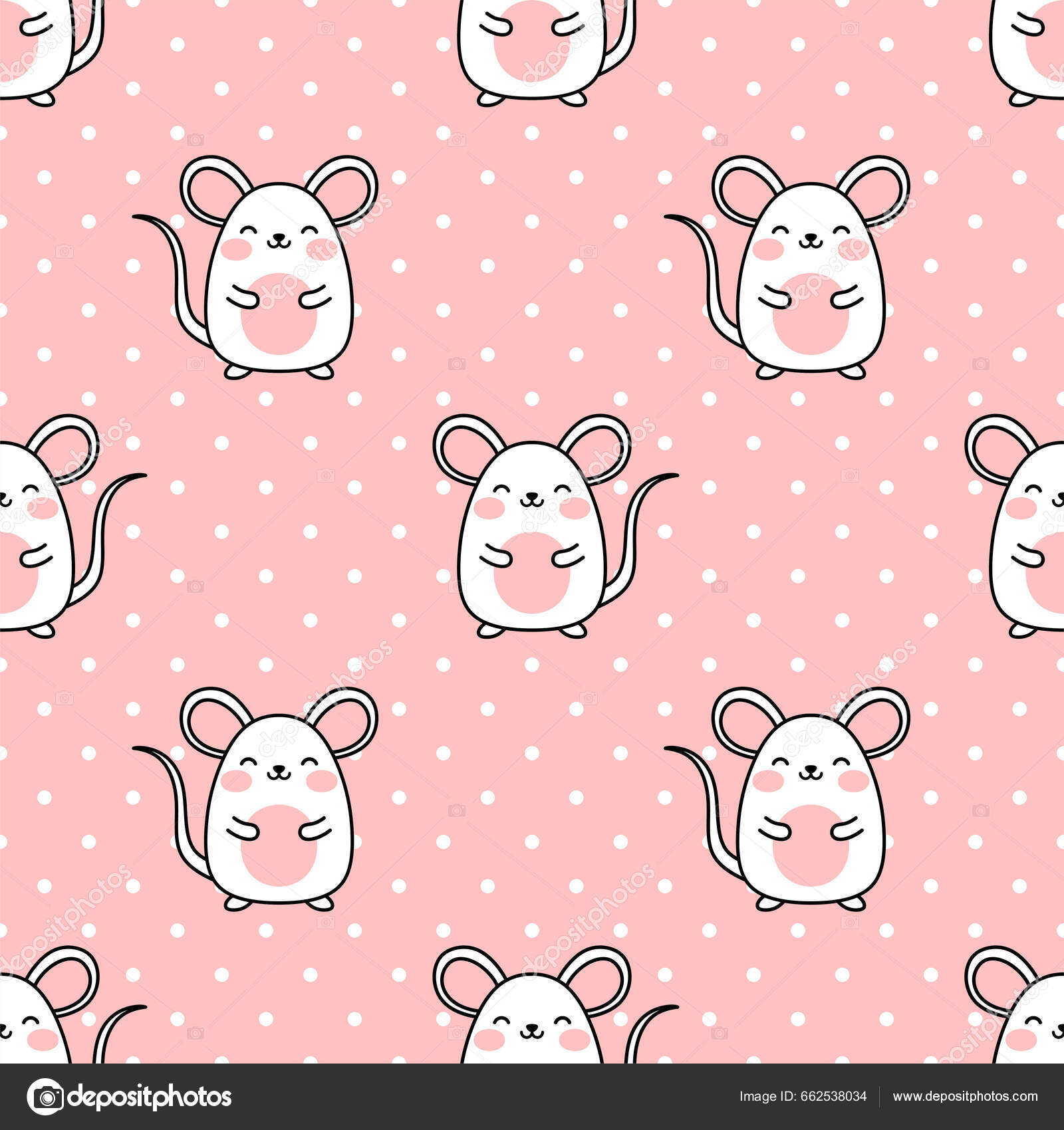 Patrón Del Ratón Lindos Ratones Dibujos Animados Sin Costura Patrón ...