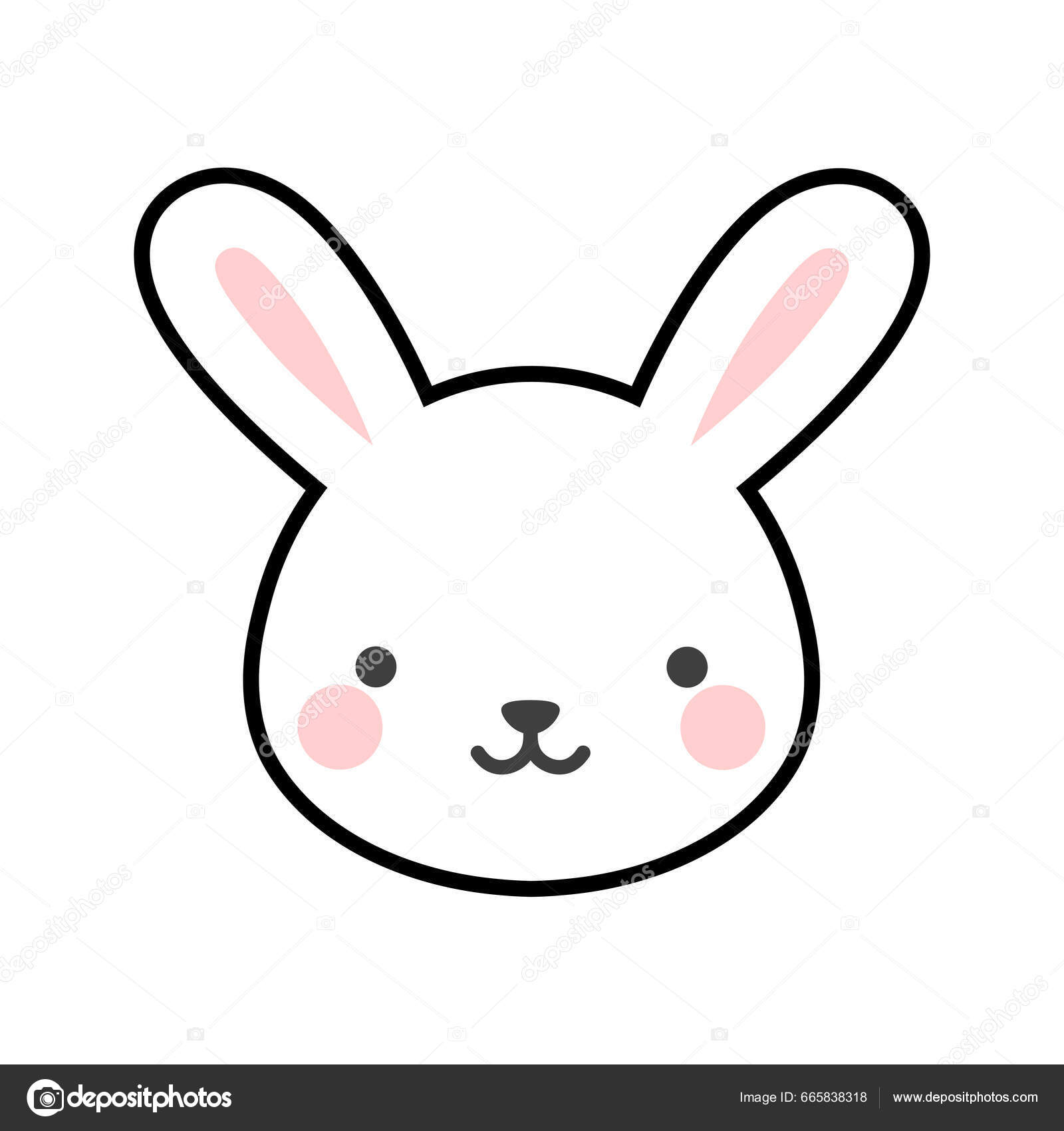 Cute Bunny Icon Isolated White Background Stock Vector by ©gabrielonat ...
