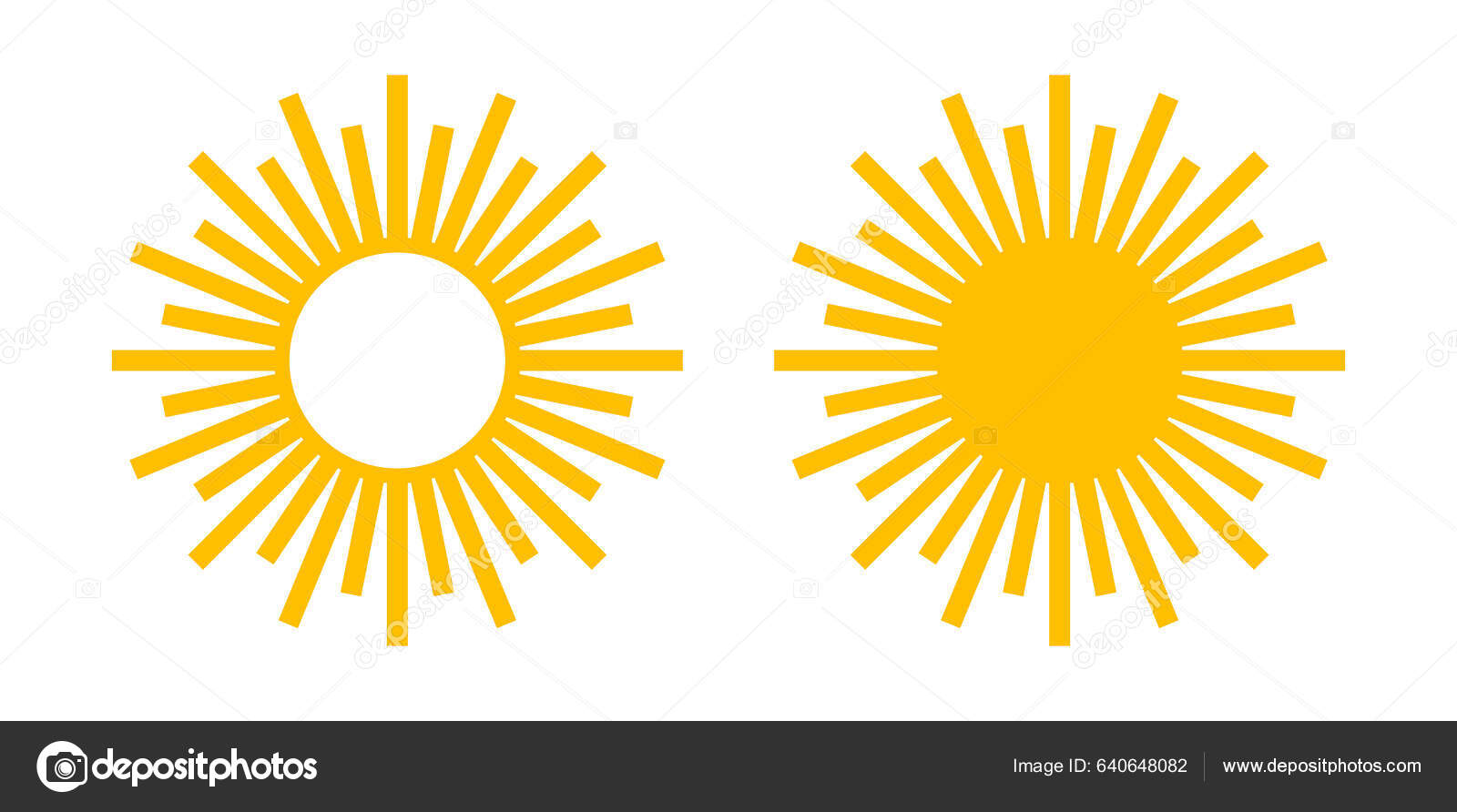 Ícones Sol Símbolos Elementos Design Ilustração Vetorial Vetor de ...