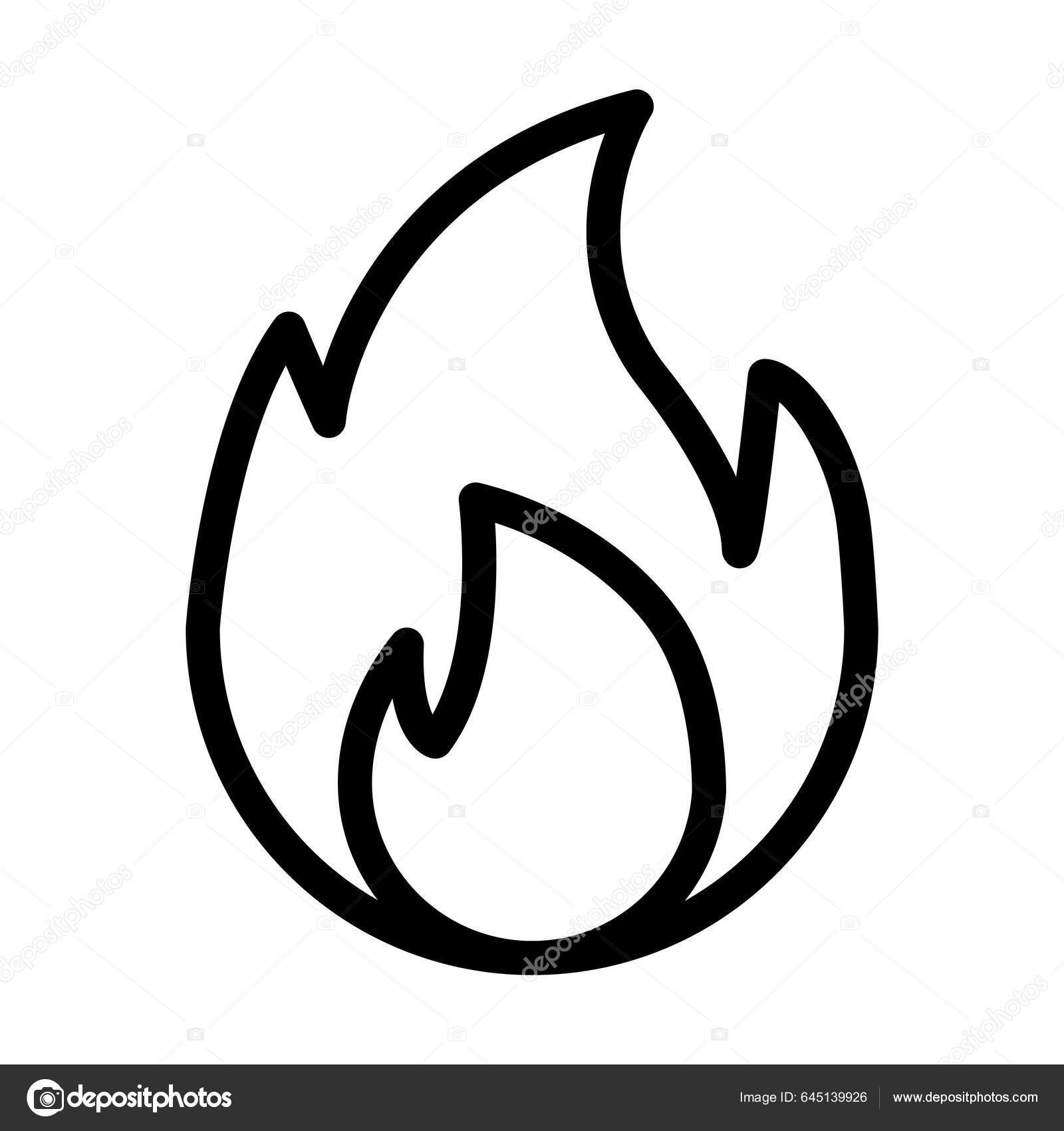 Fire Vector Thick Line Icon Personal Commercial Use Stock Vector by ...