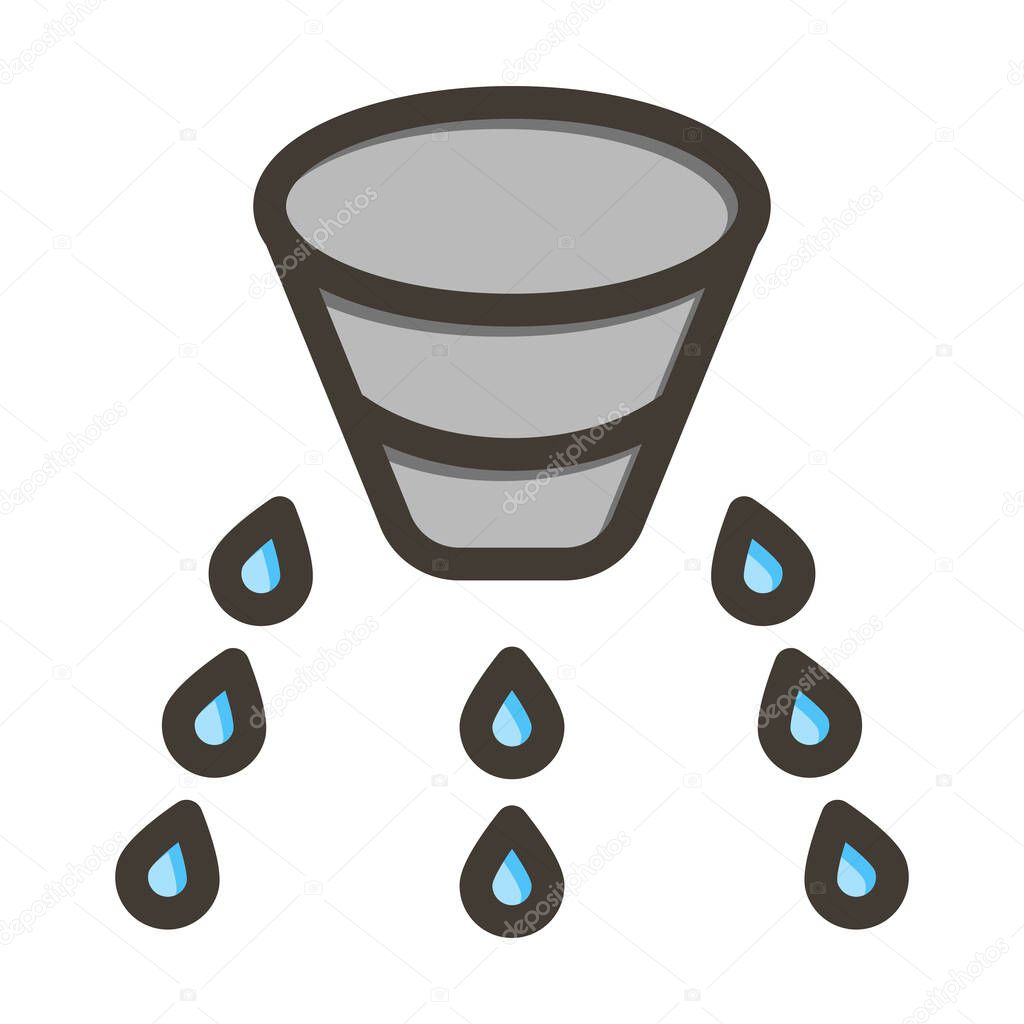 La línea gruesa del vector del sensor de la lluvia llenó el icono de ...