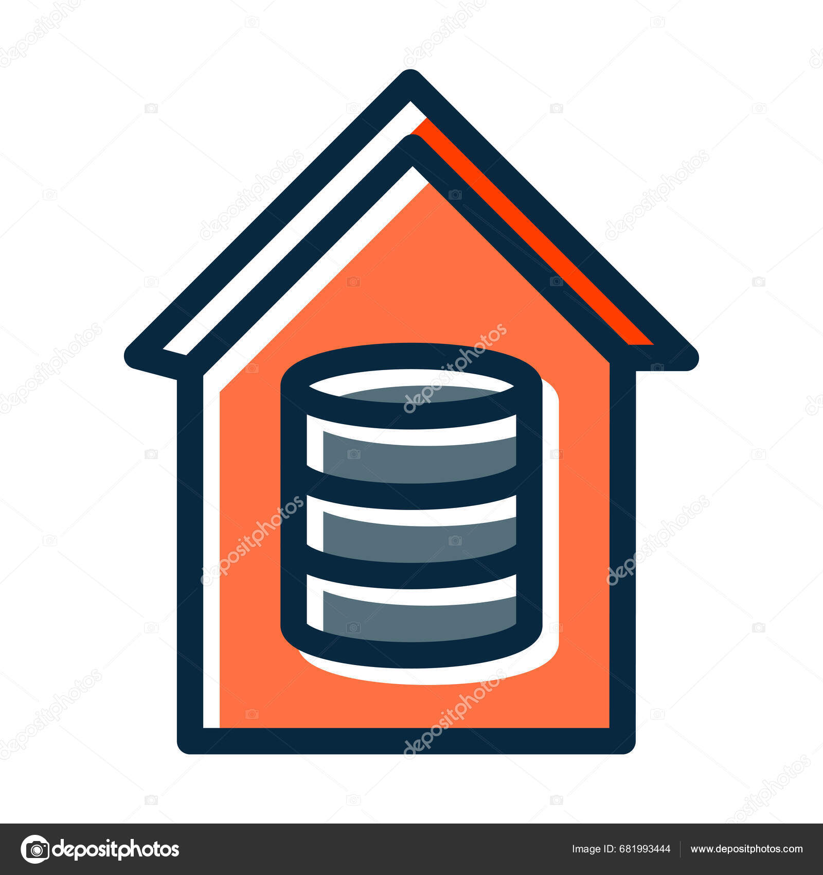 Data House Vector Thick Line Filled Dark Colors Icons Personal Stock ...