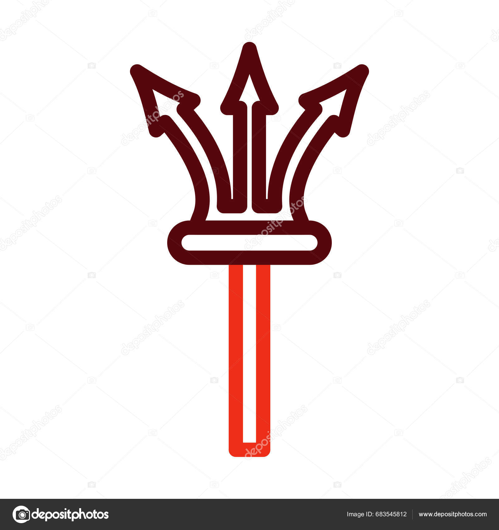 Trident Vector Thick Line Two Color Icons Personal Commercial Use Stock ... Trident Vector Thick Line Two Color Icons Personal Commercial Use Stock ...