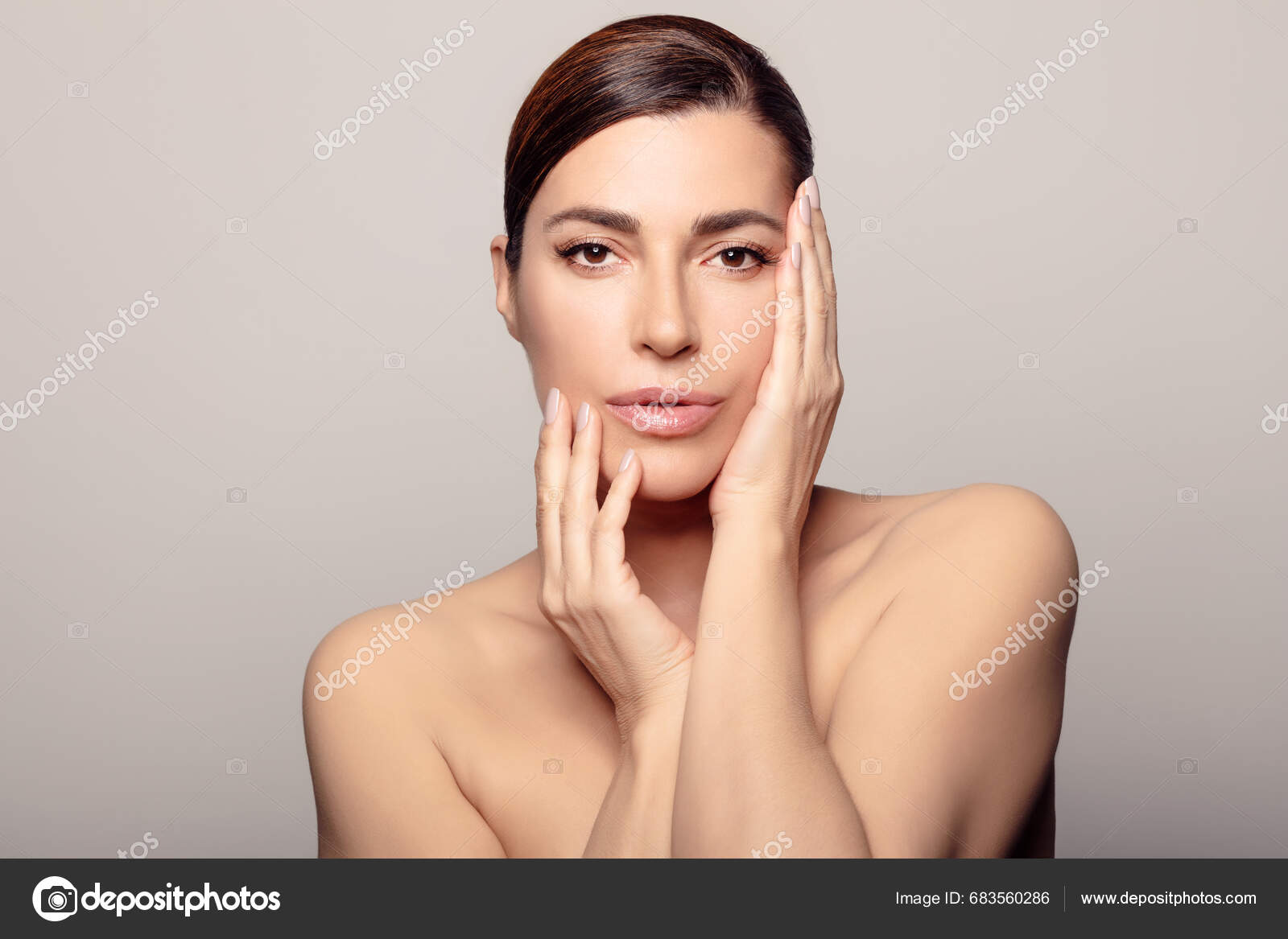 Confident Young Woman Glowing Rejuvenated Skin Brown Hair She Exudes