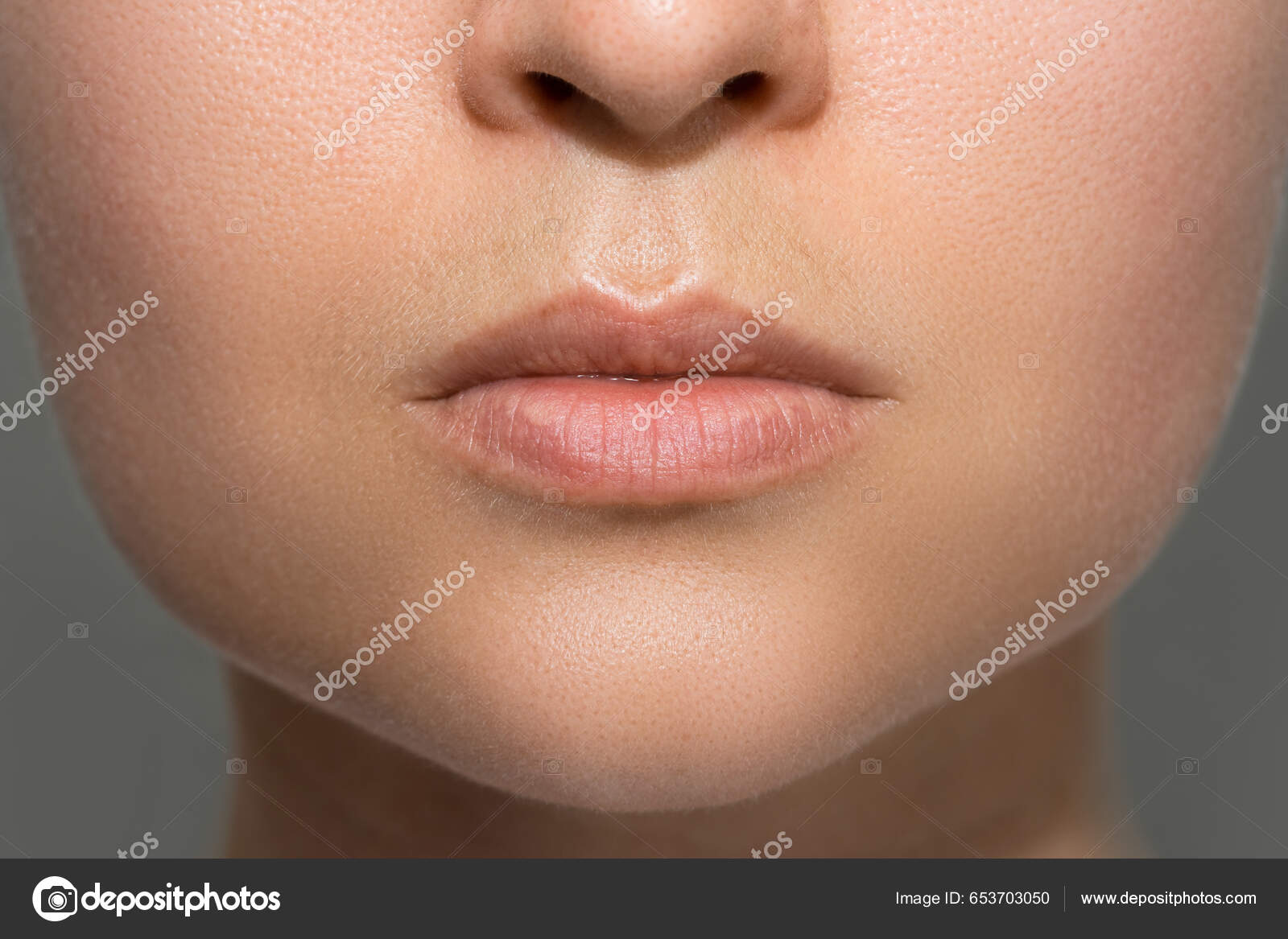 Close Natural Female Lips Makeup — Stock Photo © AY_PHOTO #653703050