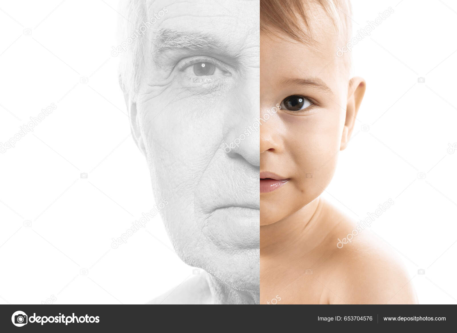 Portrait Elderly Man Baby Boy Concept Rebirth Cycle Life — Stock Photo ... Portrait Elderly Man Baby Boy Concept Rebirth Cycle Life — Stock Photo ...