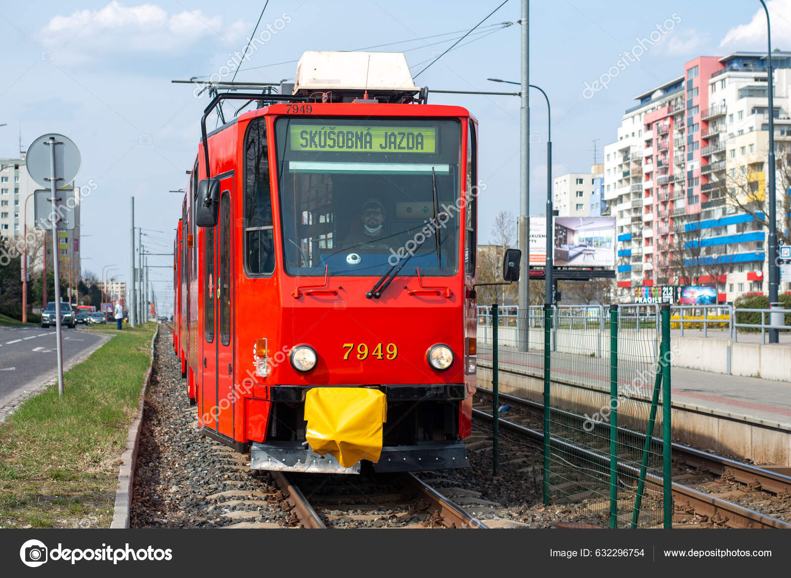 Bratislava Slovakia March 2022 Trams Tatra T6A5 7949 7950 Riding ...