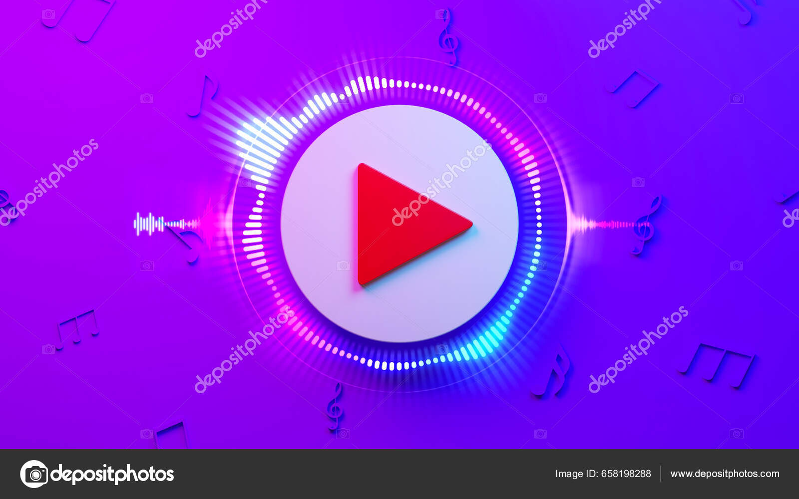 Music Player Audio Visualizer Music Party Illustration — Stock Photo ...