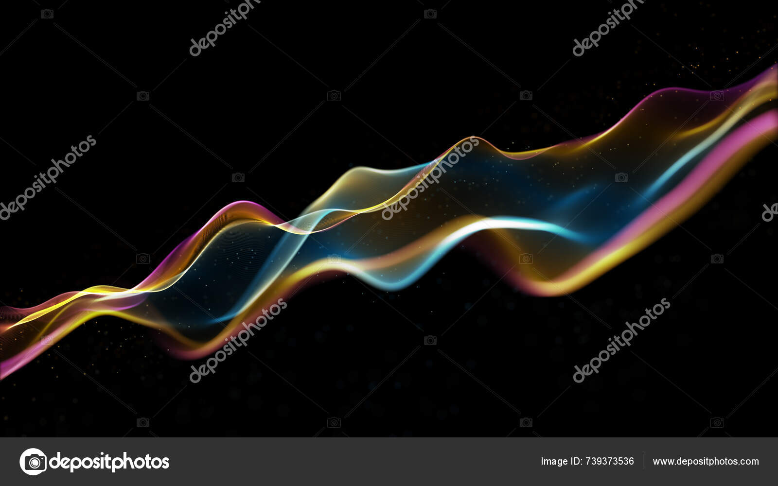 Multi Colored Stream Black Background Color Wave Diagonally Linear ...