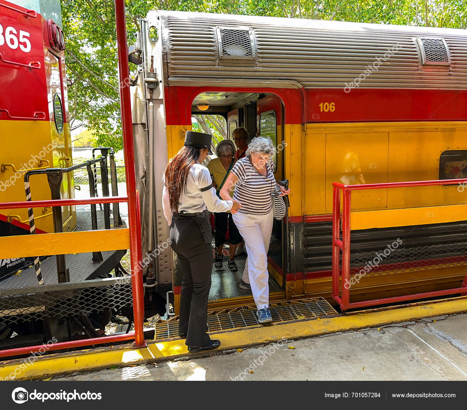 Panama January 2024 Passengers Leaving Train Carriage Panama Canal ...