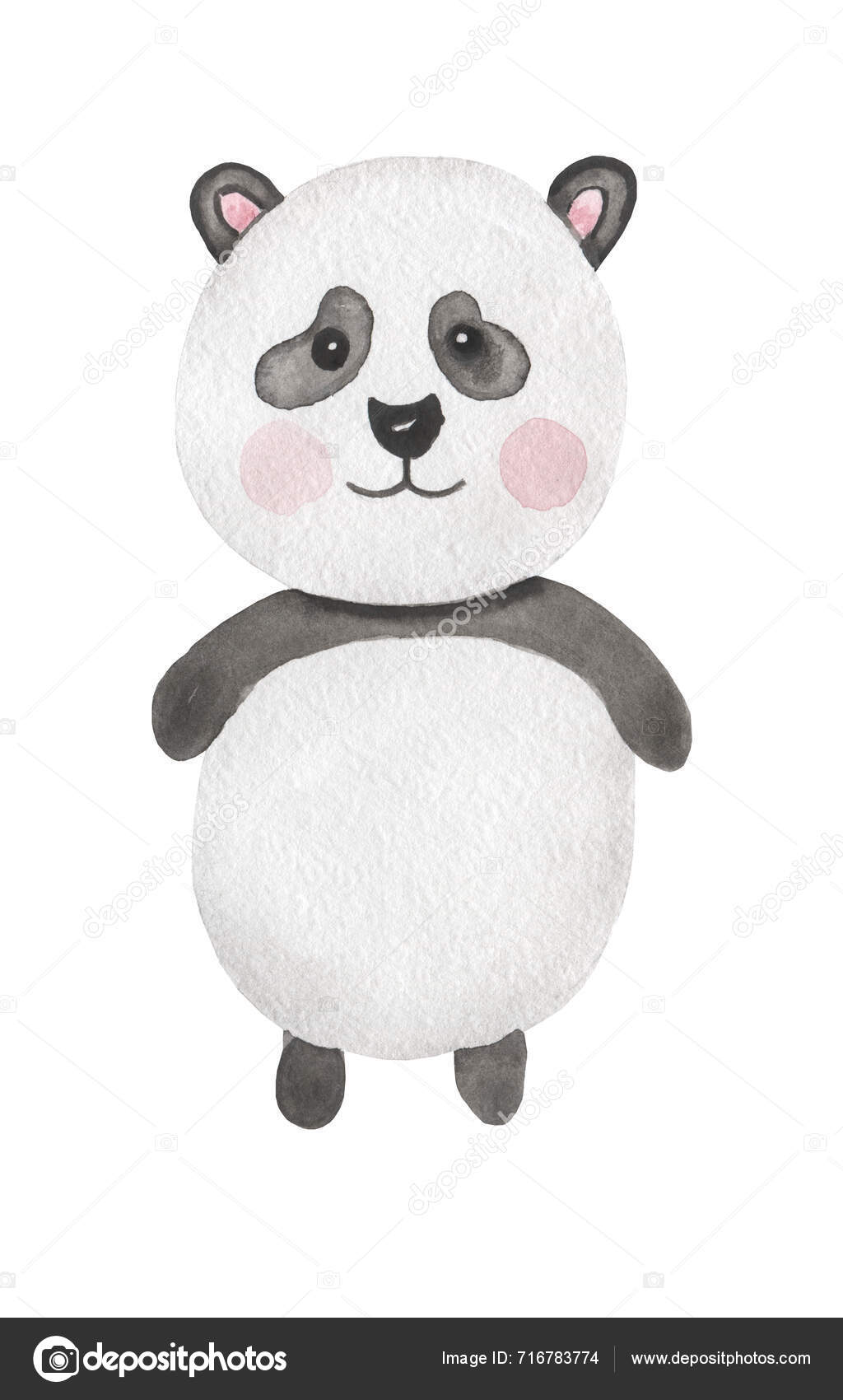 Cute Boho Animal Clipart Watercolor Hand Drawn Panda Illustration Kids ...