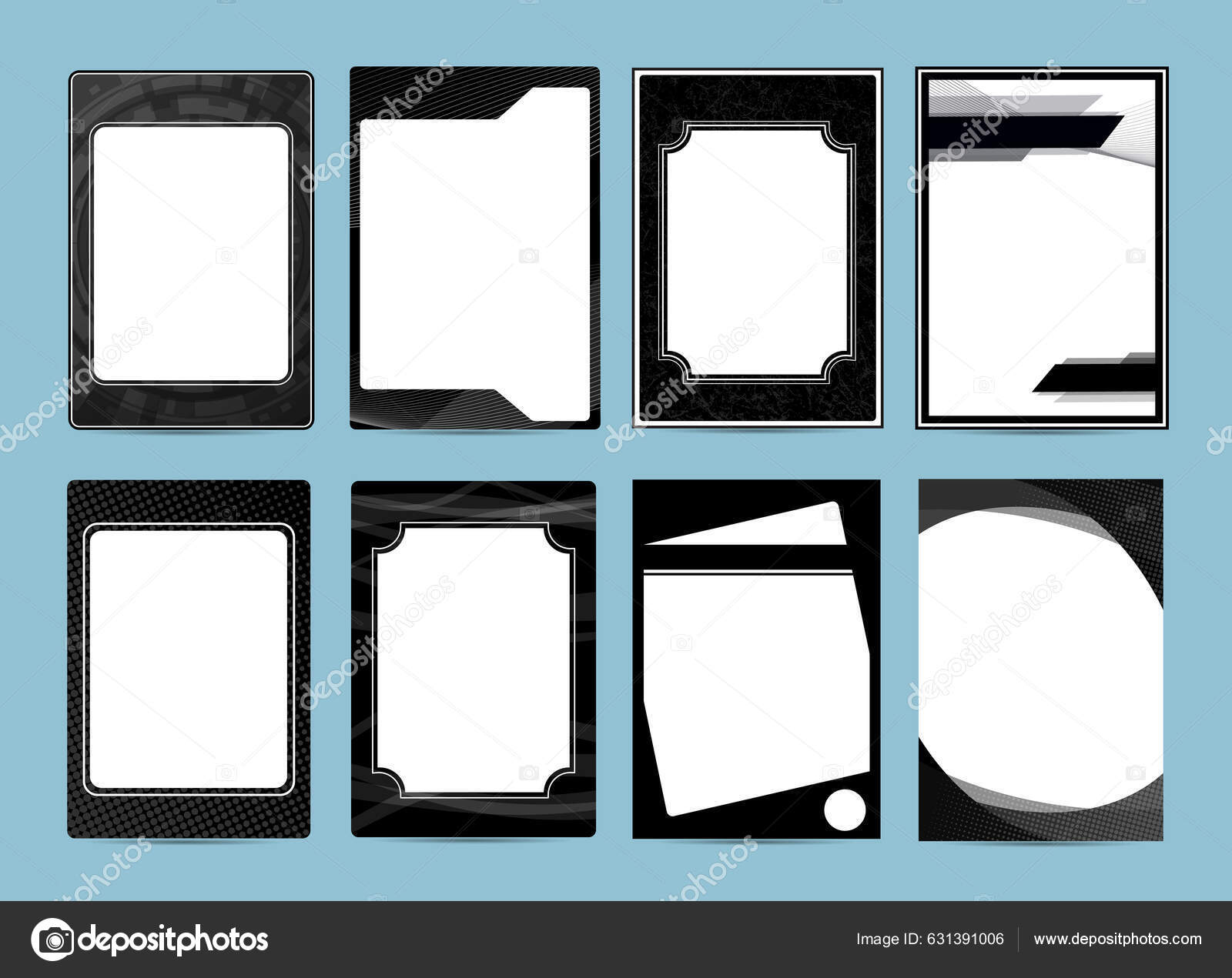 Trading Card Frame Black Border Set Vector Layout Stock Vector by ...