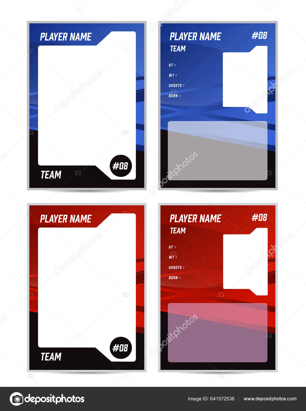 Sport Player Trading Card Frame Border Template Design Front Back Stock ...